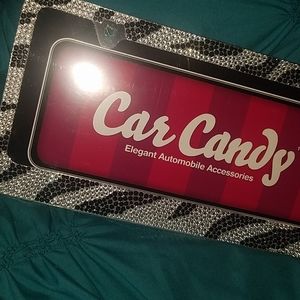 Other | Crystal Zebra Striped License Plate Frame | Poshmark